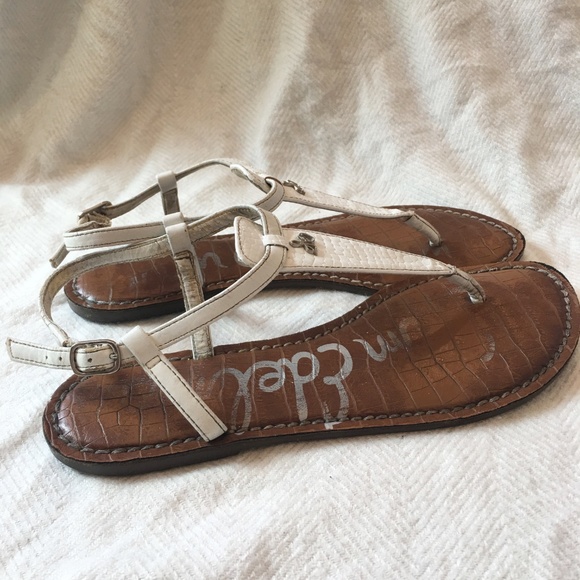 Sam Edelman | Shoes | Samedelman White Vegan Leather Flip Flops Sandal ...